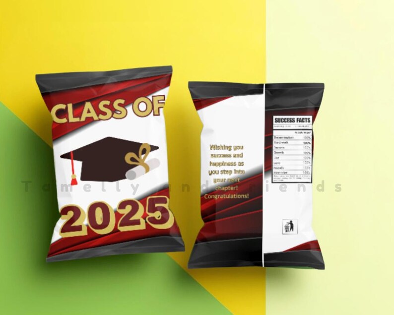Class of 2025 Graduation Chip Bag: Party Favors (digital Download) - Etsy