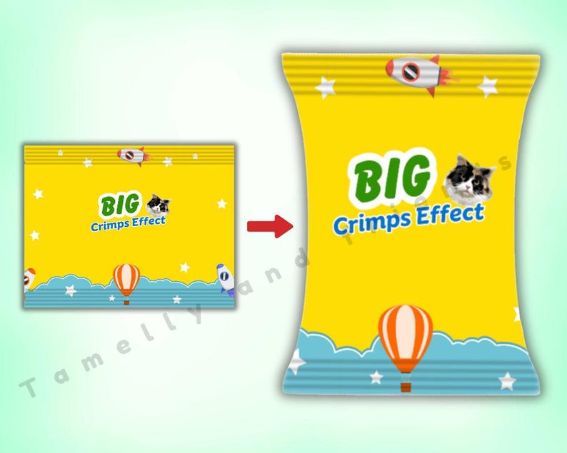 Paper Crimper Effect PNG: Chip Bag Party Favor (digital Download) - Etsy