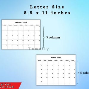 2025 Calendar, 2025 Planner, A4 Letter, Monthly Calendar, Wall Calendar ...