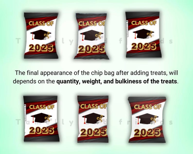 Class of 2025 Graduation Chip Bag: Party Favors (digital Download) - Etsy