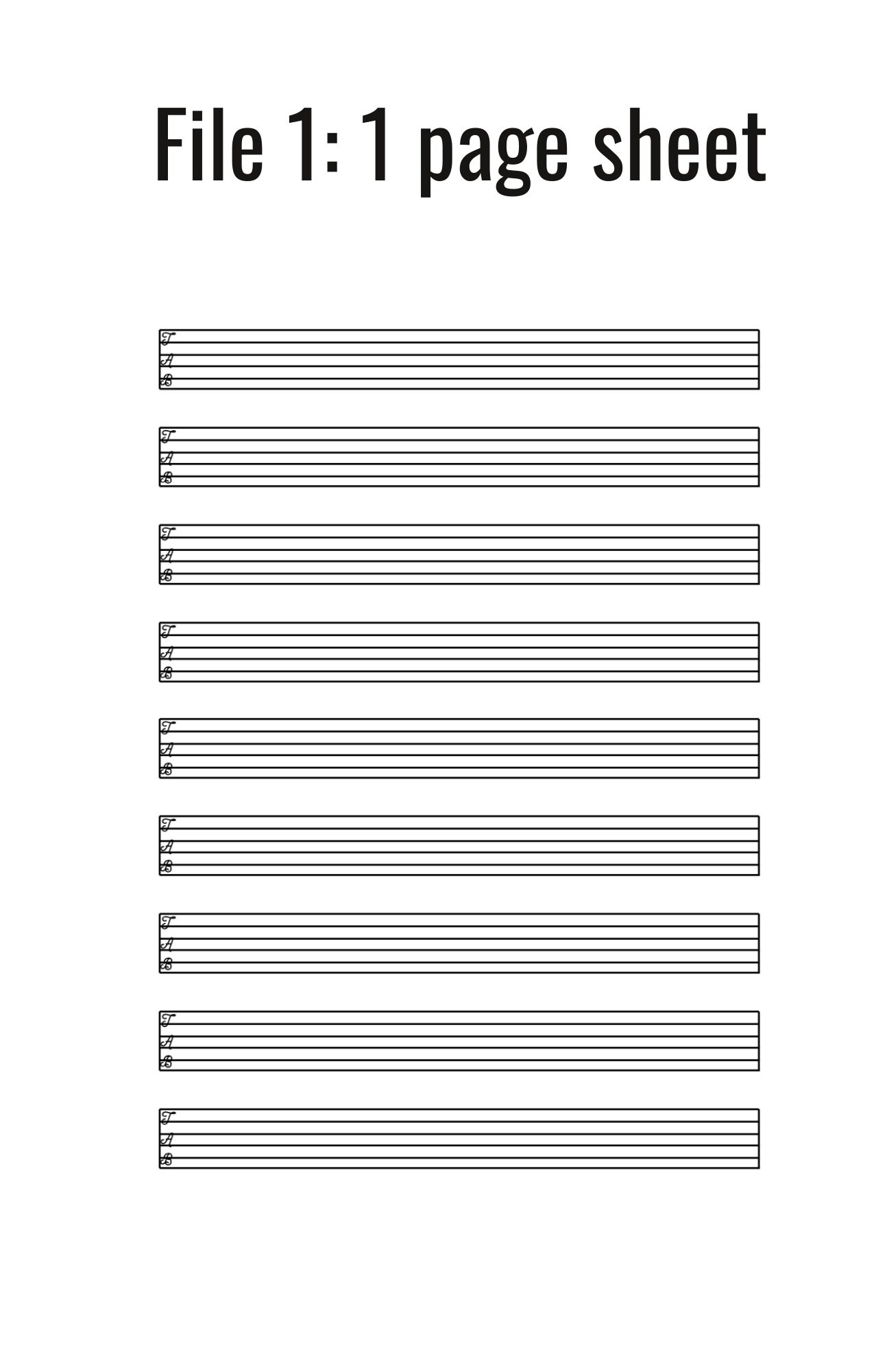 Printable Guitar Tab Notebook + Sheet Bundle (3 Files Value) - Etsy