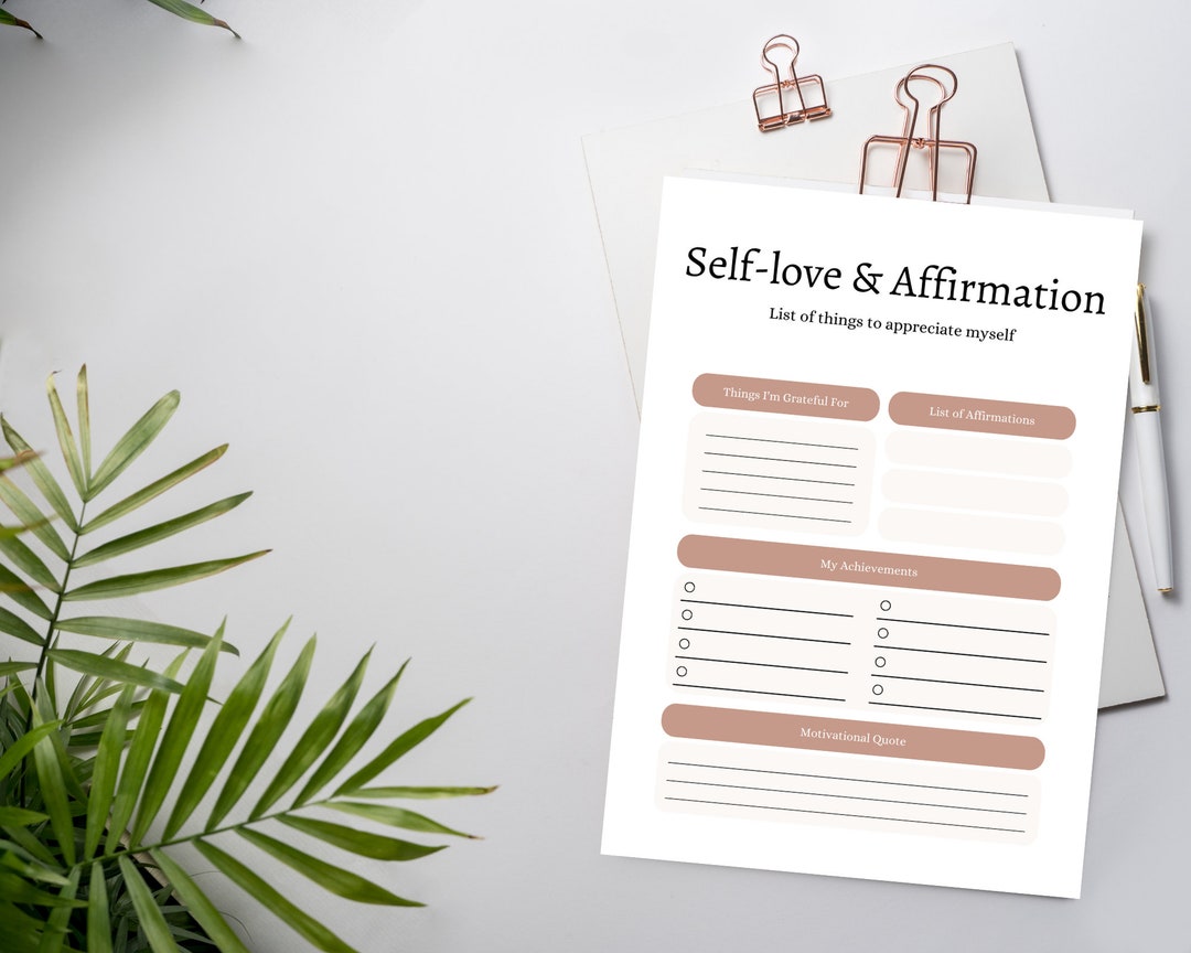 Self-love Planner Printable Self-love Planner || Mental Wellness ...