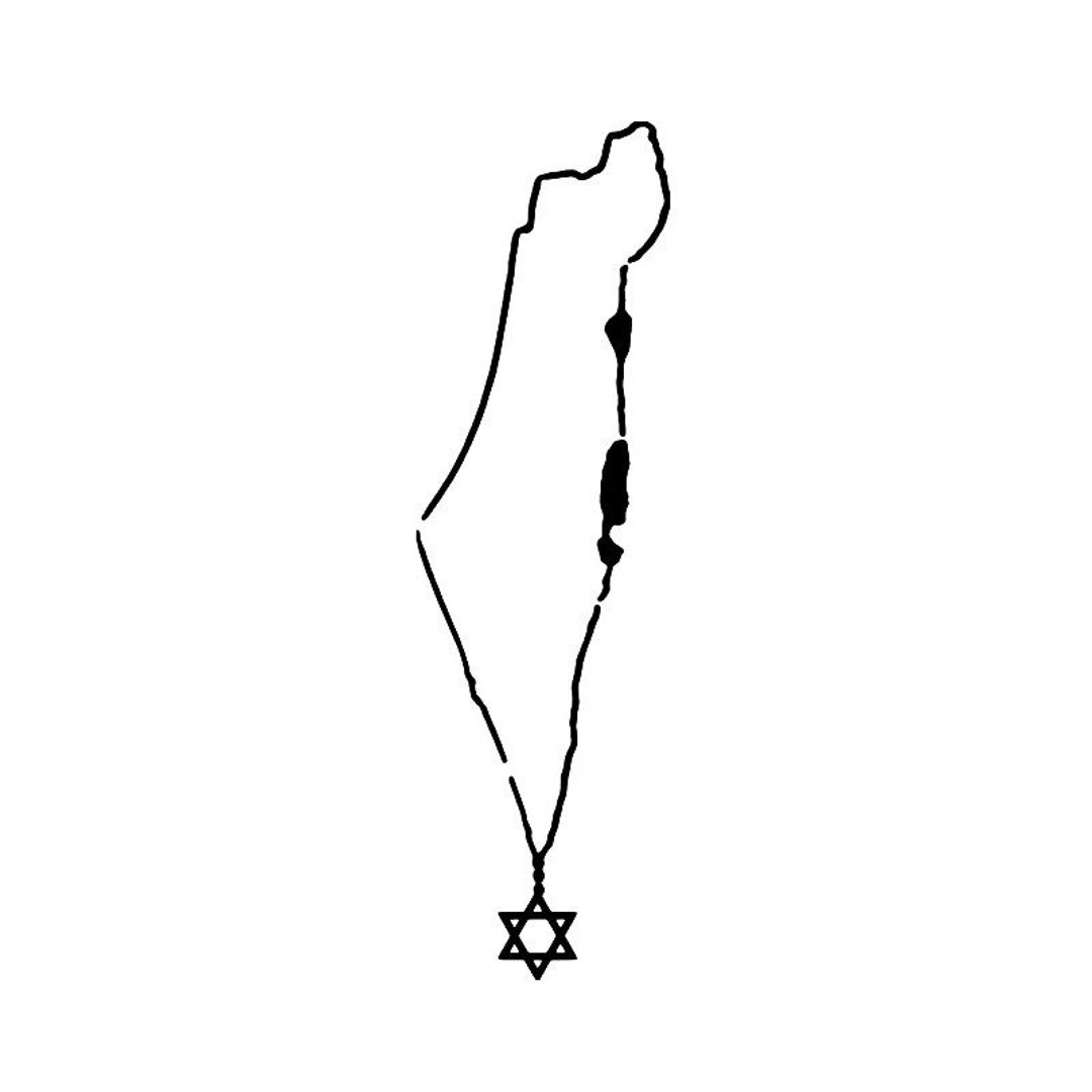 Map of Israel Car Sticker Black - Etsy