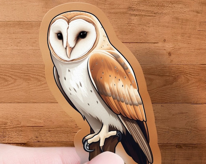 Barn Owl Sticker, Owl Decal, Nature Animals Sticker, Laptop Decal ...