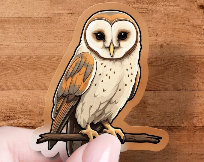 Barn Owl Sticker, Owl Decal, Nature Animals Sticker, Laptop Decal ...