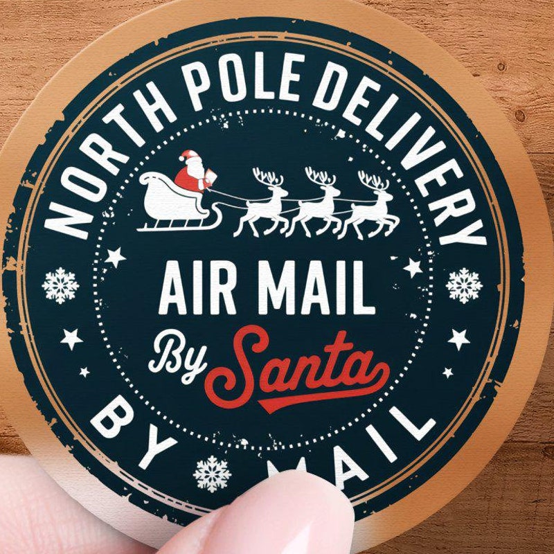 North Pole Mail Sticker - Etsy