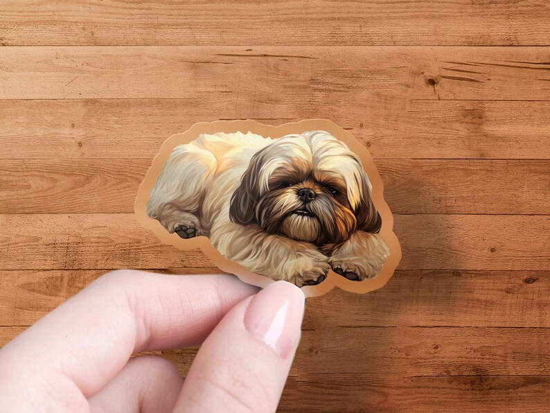 Shih Tzu Sleeping in the Sun Sticker Collection, Waterproof, Uv ...