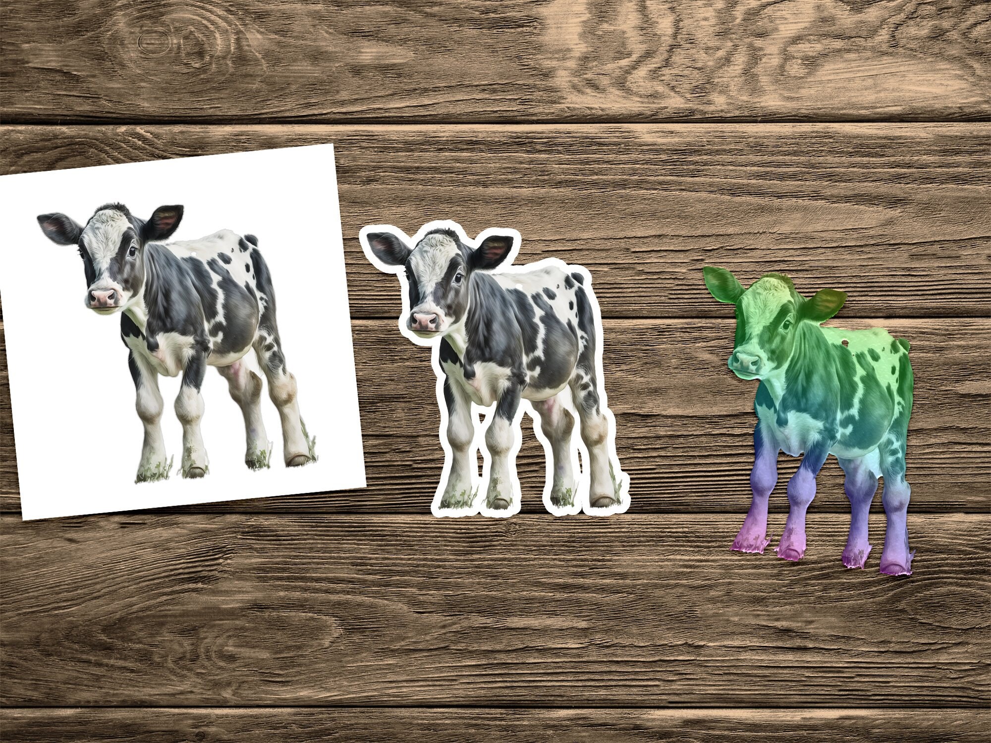 Dairy Cow Calf Sticker Premium Artwork Farm Car Decal Calf - Etsy