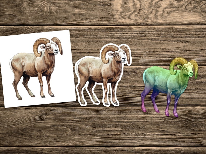 Ram Sticker, Animal Decal, Laptop, Car Window Decal, Water Bottle ...