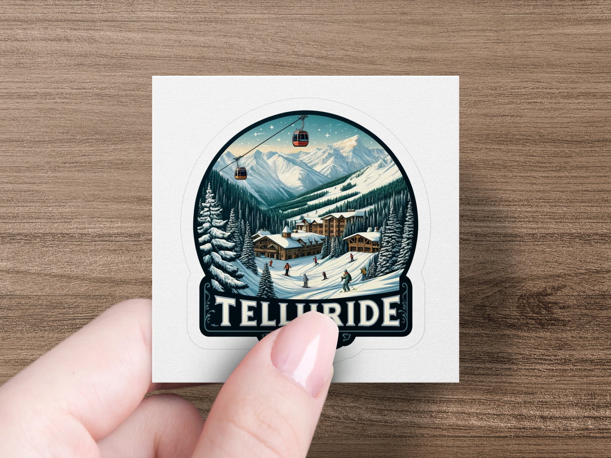 Vintage Telluride Colorado Ski Resort Winter Landscape Vinyl Sticker ...