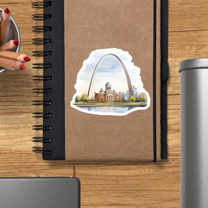 The Gateway Arch Sticker, Travel Decal, Laptop, Car Window Decal, Water ...