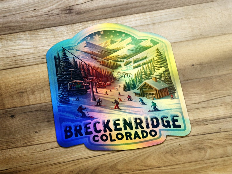 Breckenridge Colorado Winter Ski Resort Vinyl Sticker, Mountain Cabin ...