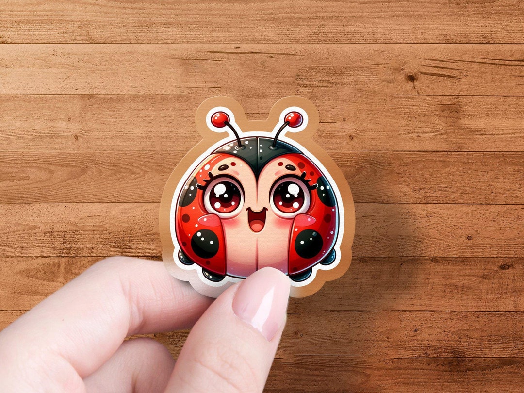 Cute Ladybug Sticker, Adorable Cartoon Bug Decal, Fun Insect Art ...