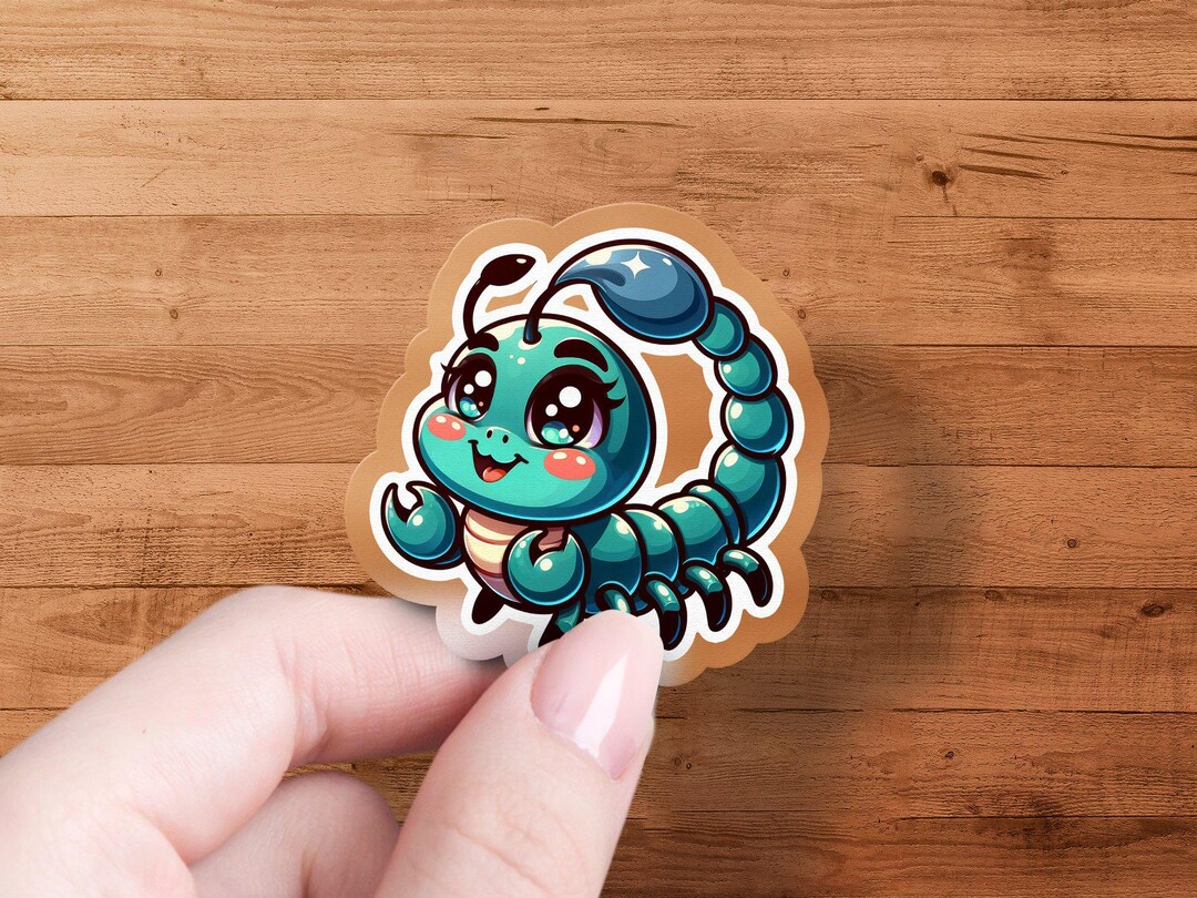 Cute Scorpion Sticker, Adorable Cartoon Animal Decal, Fun Insect ...