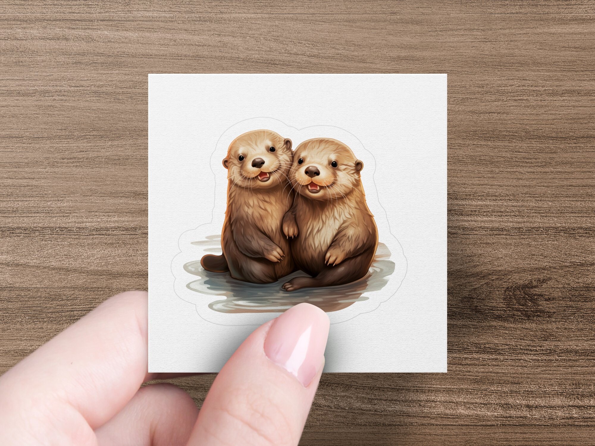 Cute Otter Sticker, Adorable Animal Decal, Water-resistant, Laptop and ...