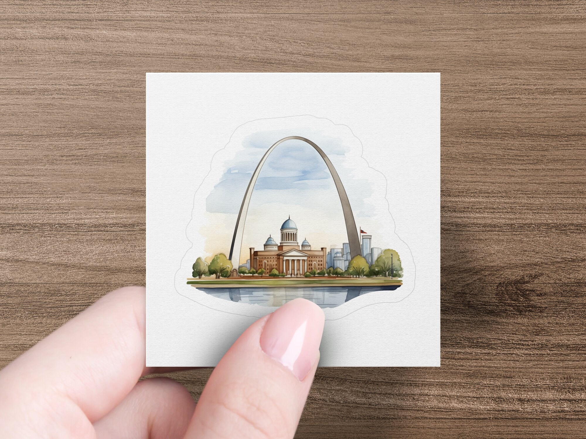 The Gateway Arch Sticker, Travel Decal, Laptop, Car Window Decal, Water ...