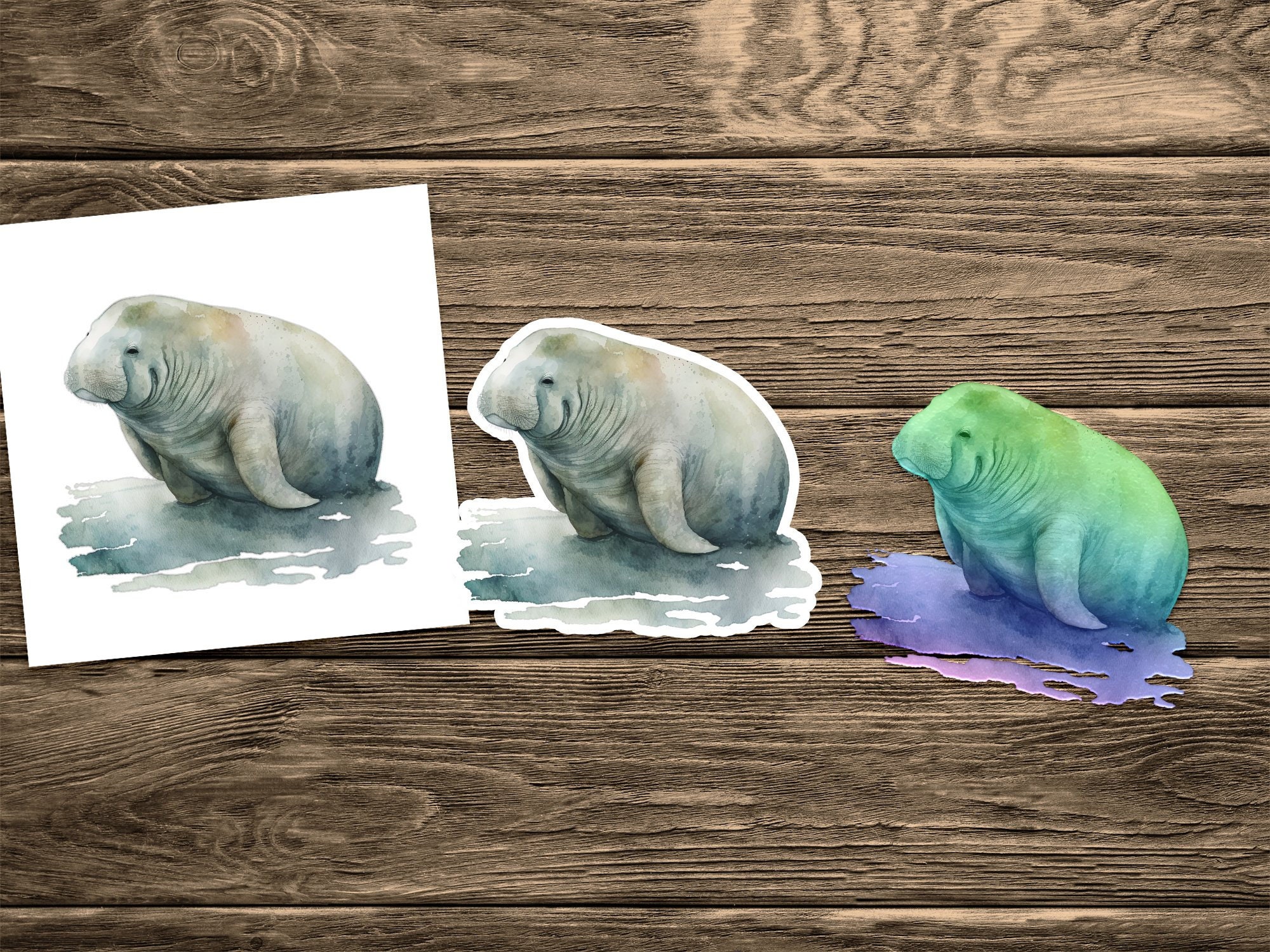 Manatee Sticker, Ocean Decal, Vinyl Decal, Sticker for Tumbler, Sticker ...