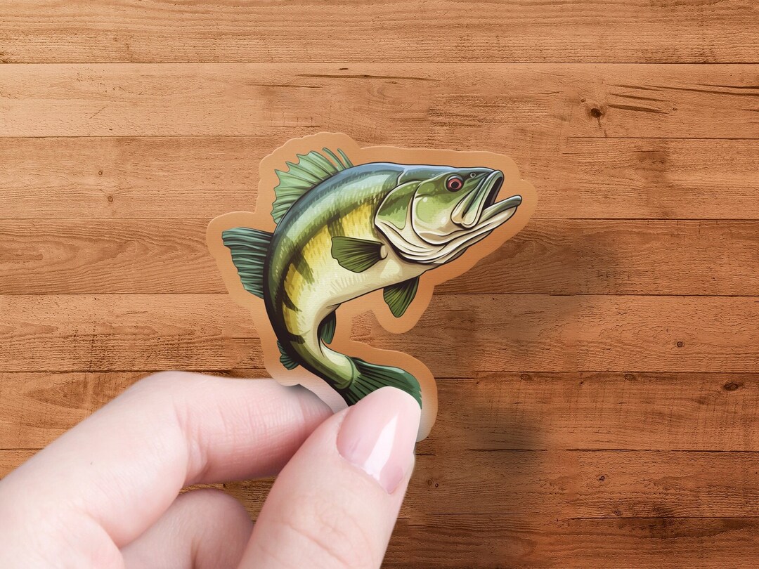 Largemouth Bass Sticker, Animal Decal, Laptop, Car Window Decal, Water ...
