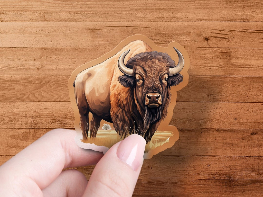 Buffalo Sticker, Animal Decal, Laptop, Car Window Decal, Water Bottle ...