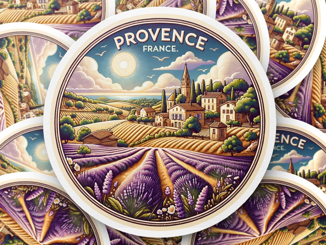 Vintage Provence France Travel Sticker, Lavender Fields Vinyl Decal ...