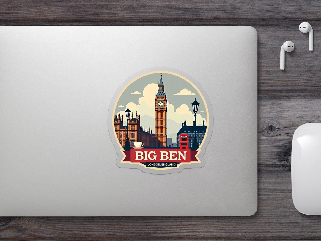 London Big Ben Sticker, Travel Souvenir Decal, London England Landmark ...