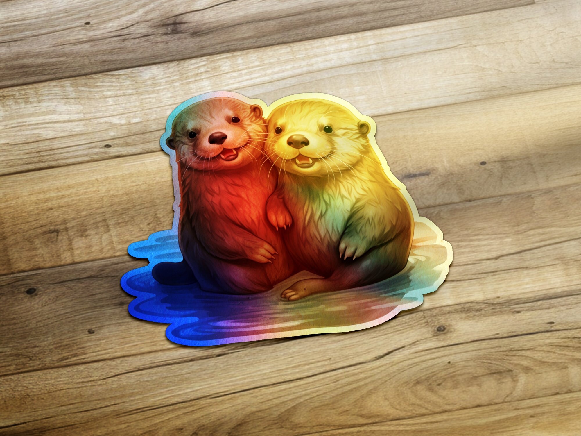 Cute Otter Sticker, Adorable Animal Decal, Water-resistant, Laptop and ...