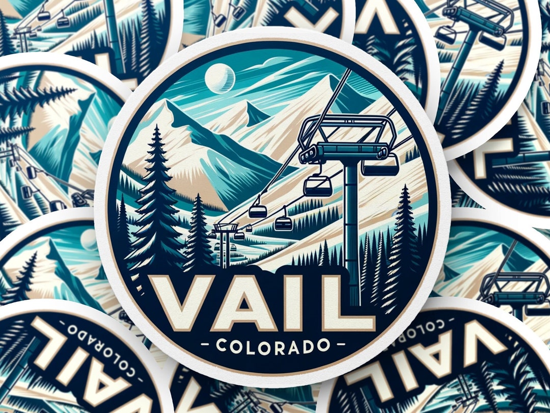 Vail Colorado Ski Resort Vinyl Sticker, Mountain Adventure Laptop Decal ...