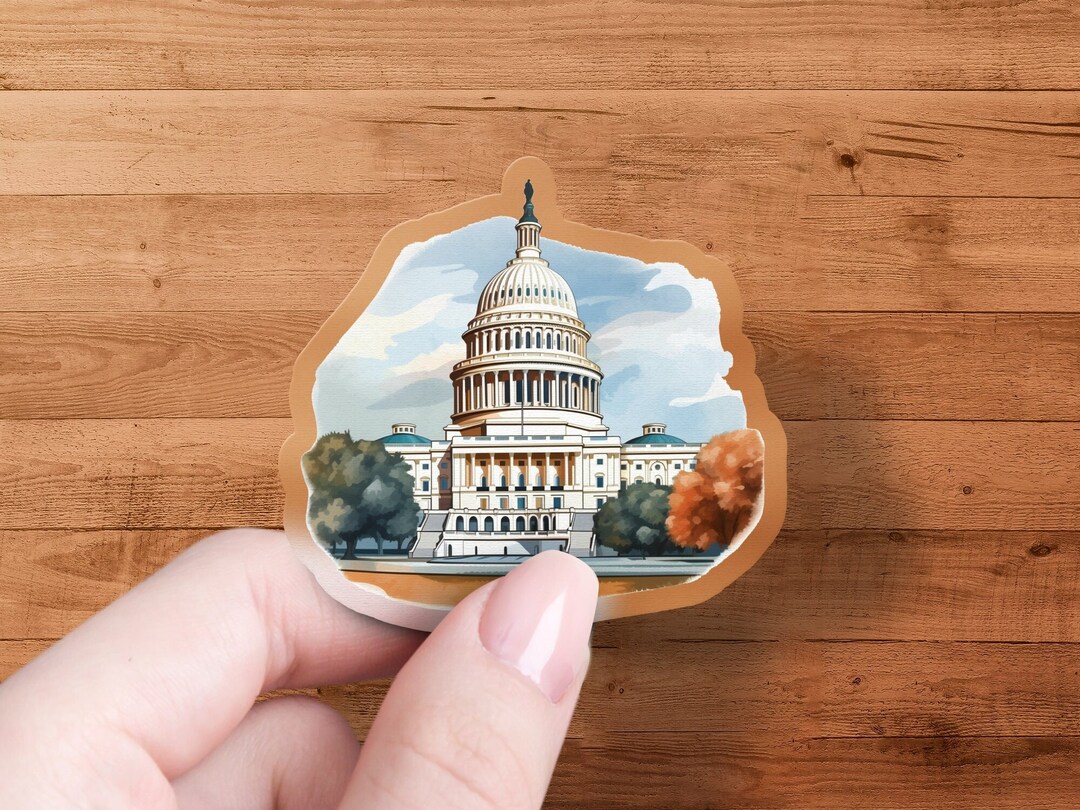 The US Capitol Sticker, Travel Decal, Laptop, Car Window Decal, Water ...