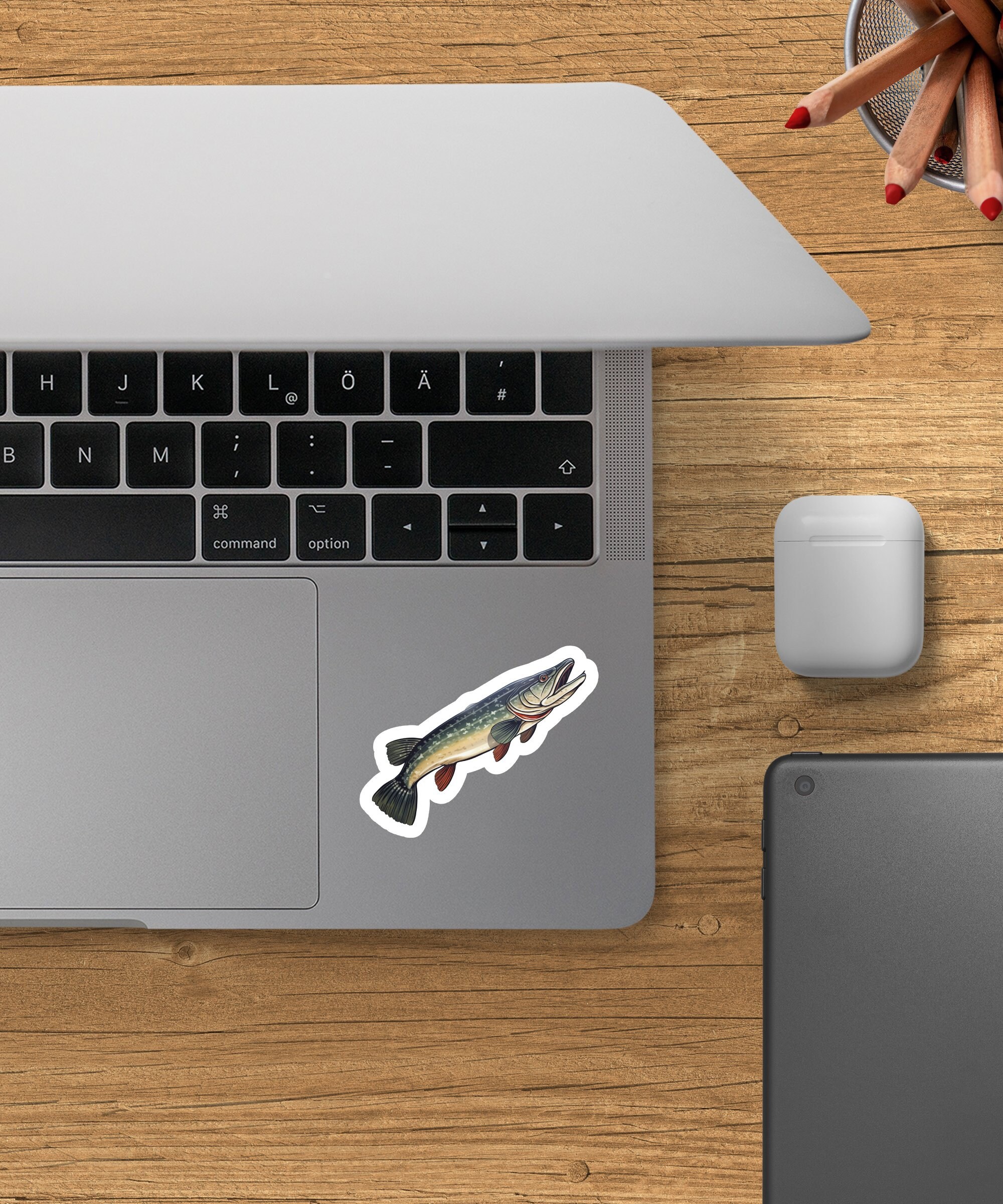 Northern Pike Sticker, Animal Decal, Laptop, Car Window Decal, Water ...