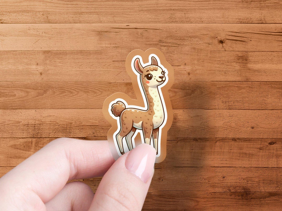 Cute Llama Sticker, Fun Animal Sticker, Vinyl Llama Decal, Adorable ...