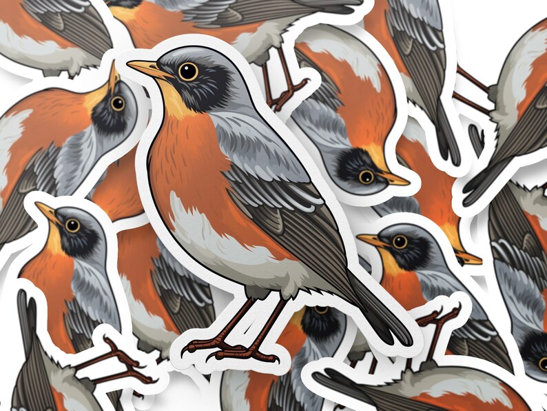 American Robin Sticker, Bird Watcher Decal, Laptop, Car Window Decal ...