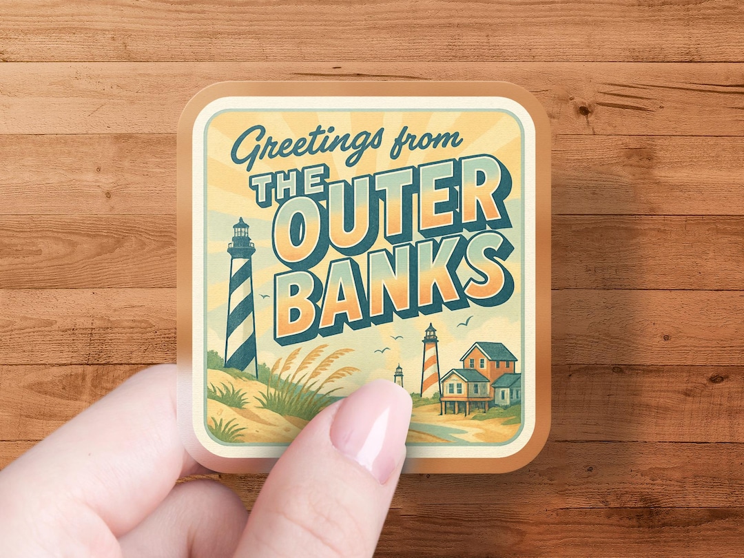 Outer Banks Sticker, Greetings From OBX, Beach Town Decal, Lighthouse ...