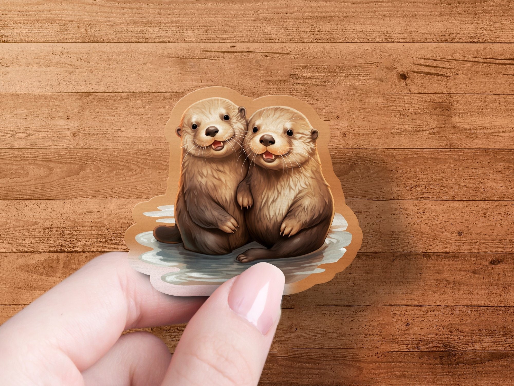 Cute Otter Sticker, Adorable Animal Decal, Water-resistant, Laptop and ...