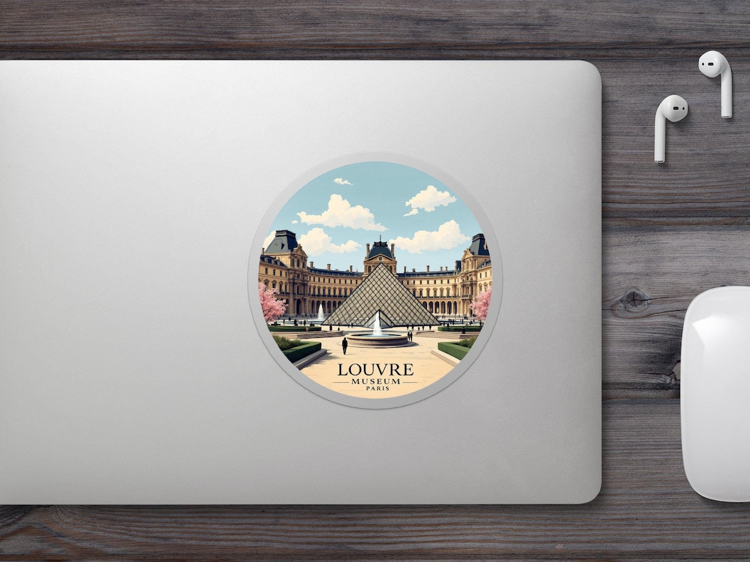 Paris Louvre Museum Sticker, Eiffel Tower Travel Souvenir, French ...