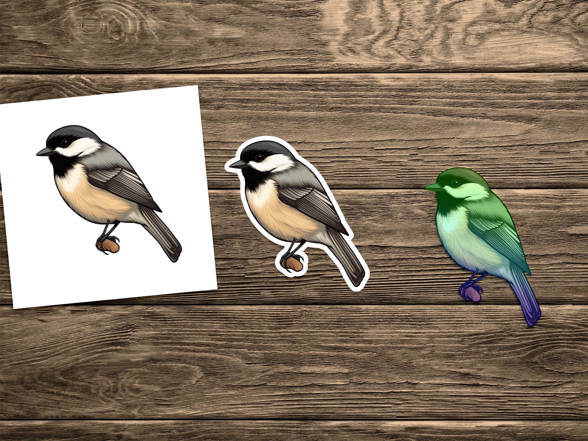 Black-capped Chickadee Sticker, Bird Watcher Decal, Laptop, Window ...