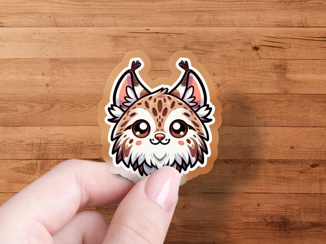 Cute Lynx Sticker, Fun Kawaii Lynx Decal, Adorable Lynx Sticker ...
