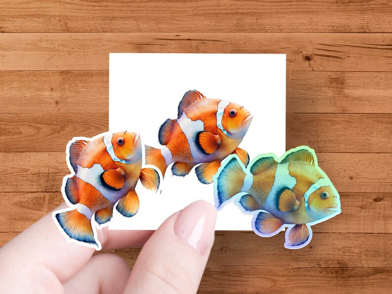 Clown Fish Sticker, Ocean Decal, Ocean Animals Stickers, Ocean Themed ...