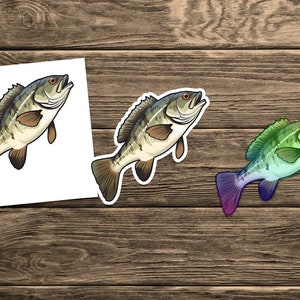 Smallmouth Bass Sticker, Animal Decal, Laptop, Car Window Decal, Water ...