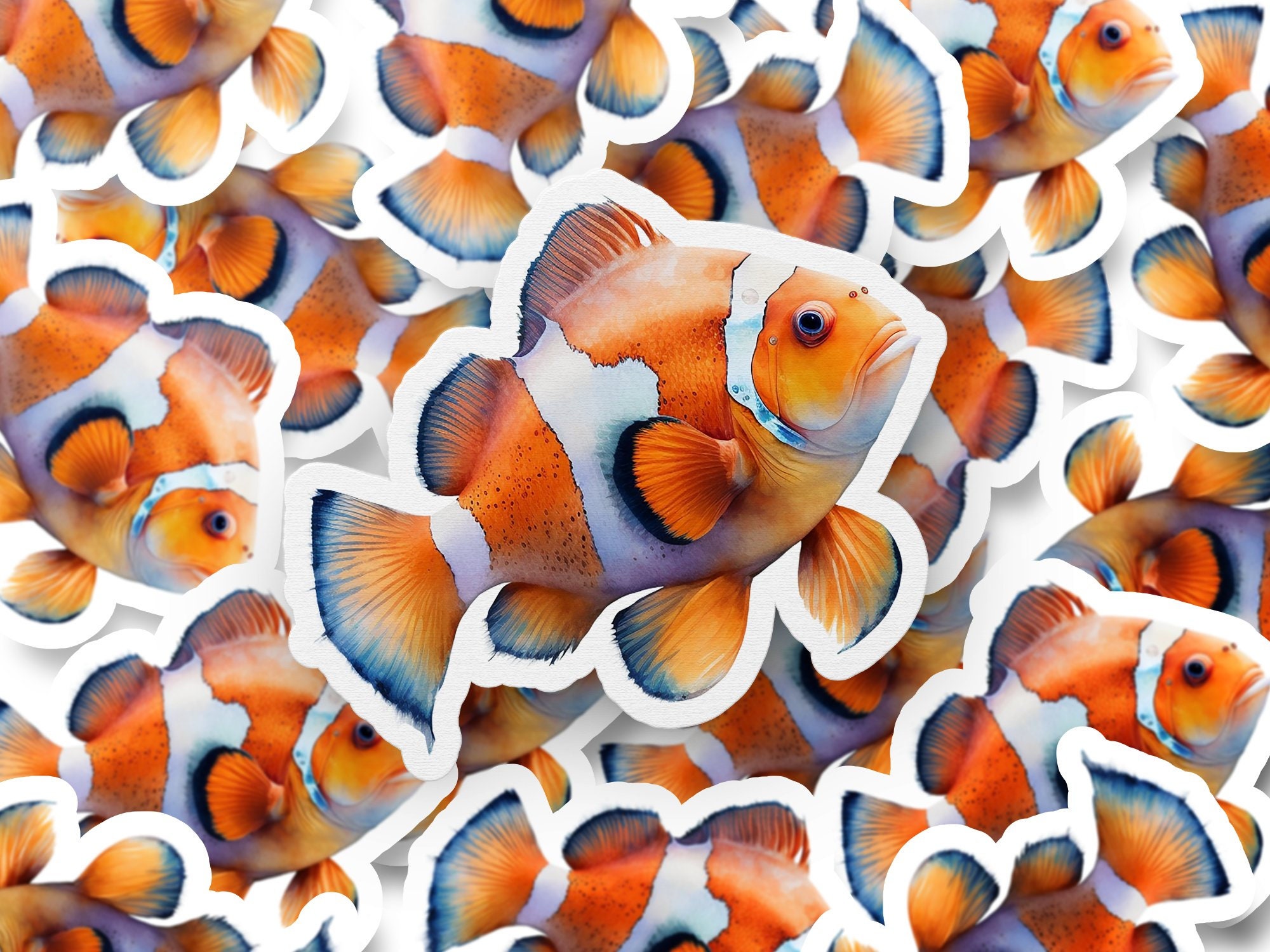 Clown Fish Sticker Ocean Decal Ocean Animals Stickers Ocean - Etsy