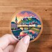 Vibrant Salzburg Austria Illustration Sticker, Travel Decal, Laptop ...