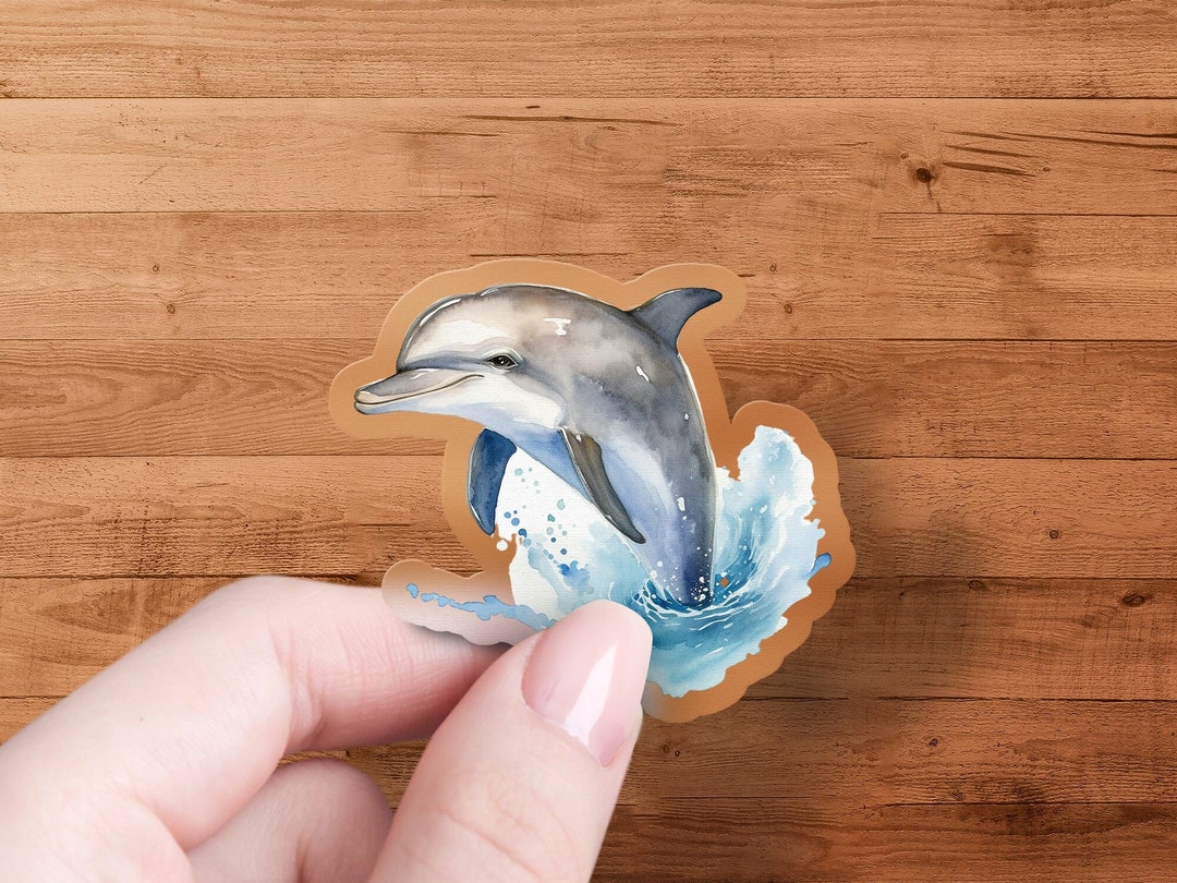 Dolphin Sticker, Vinyl Decal, Ocean Decal, Cute Dolphin Vinyl Sticker ...