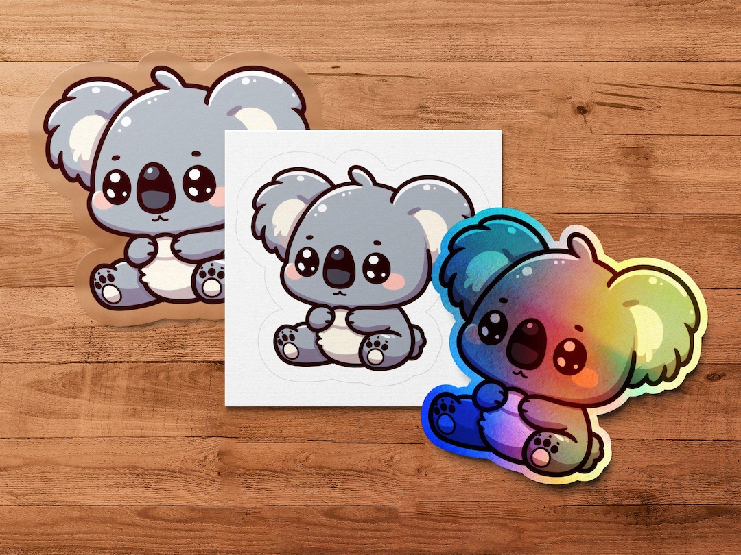 Cute Koala Sticker, Kids Sticker, Animal Sticker, Laptop Sticker, Water ...