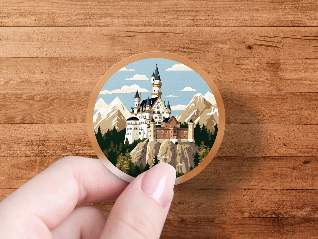Neuschwanstein Castle Sticker, Travel Decal, Laptop, Car Window Decal, Water Bottle, Premium ...