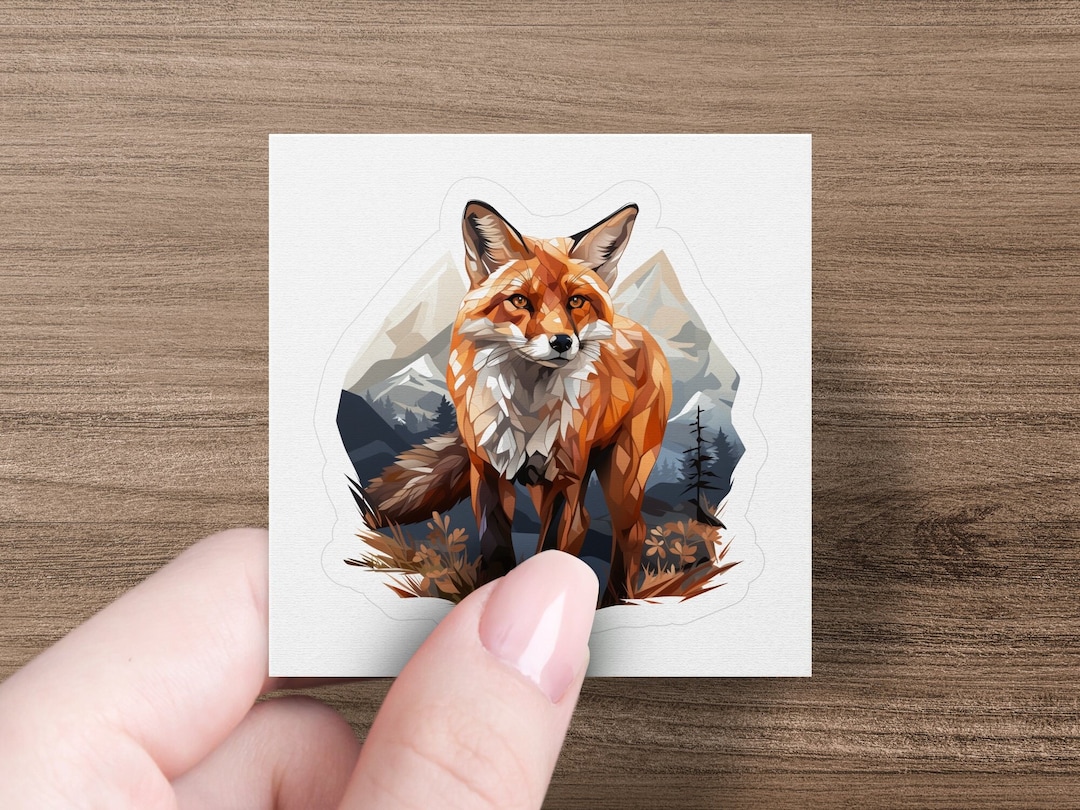 Fox Sticker Fox Gift Geometric Fox Sticker Fox Car Decal - Etsy