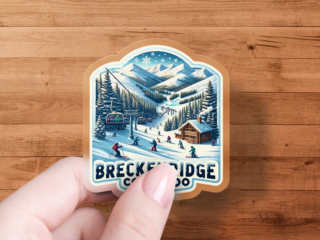 Breckenridge Colorado Winter Ski Resort Vinyl Sticker, Mountain Cabin ...