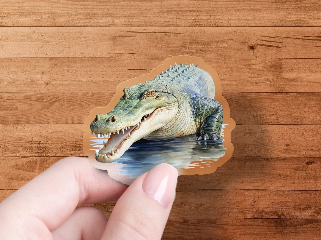 Crocodile Sticker, Cute Animal Decal, Laptop, Car, Water Bottle ...
