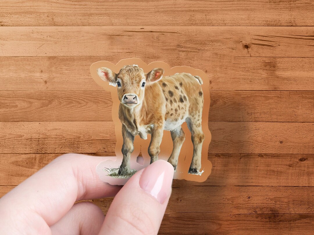 Longhorn Calf Sticker, Cow Decal, Ranch Decal, Farm Decal, Water Bottle ...
