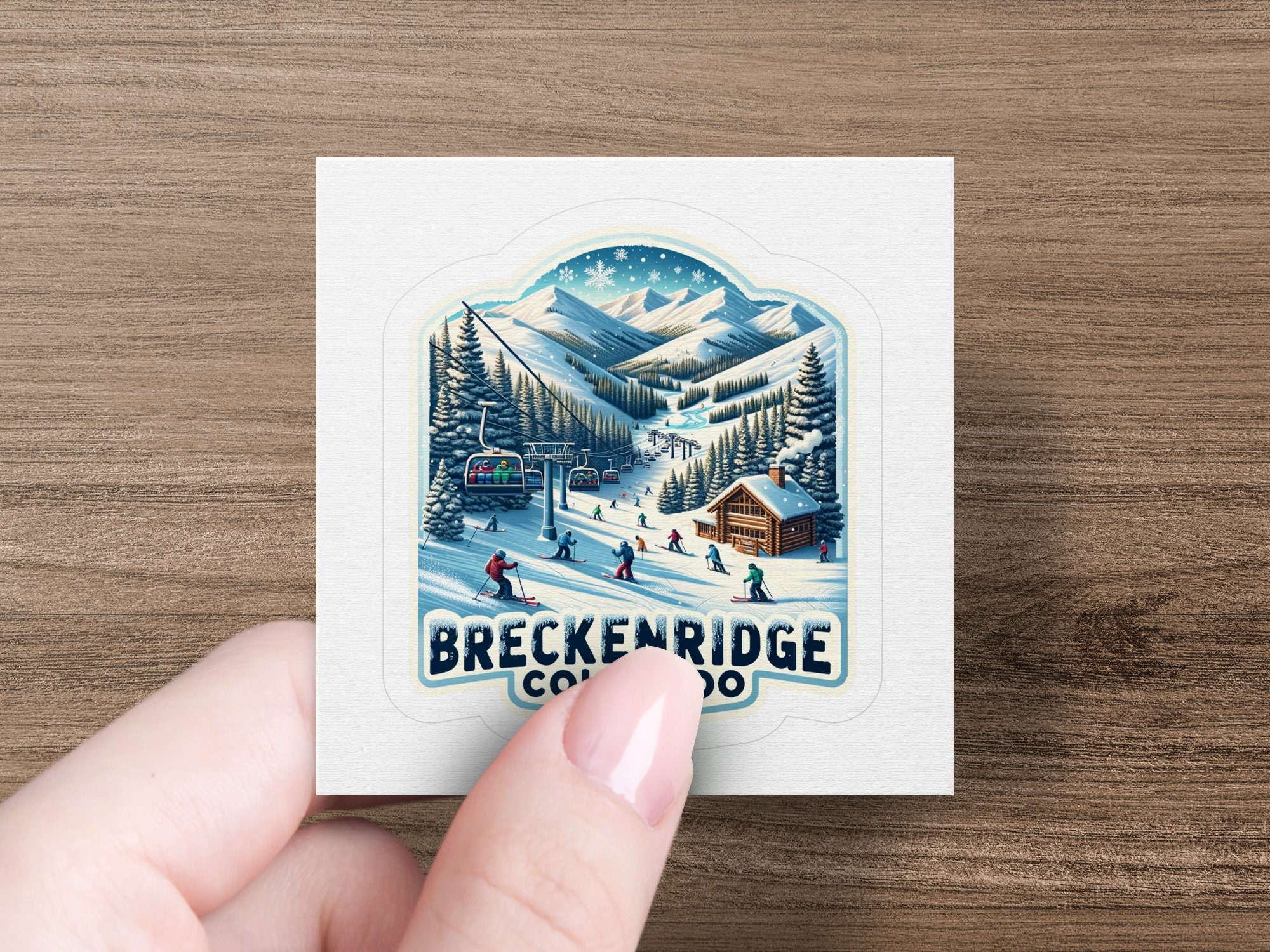 Breckenridge Colorado Winter Ski Resort Vinyl Sticker, Mountain Cabin ...