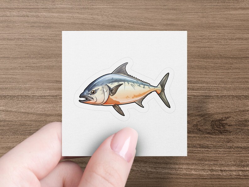 Amberjack Sticker, Animal Decal, Laptop, Car Window Decal, Water Bottle ...