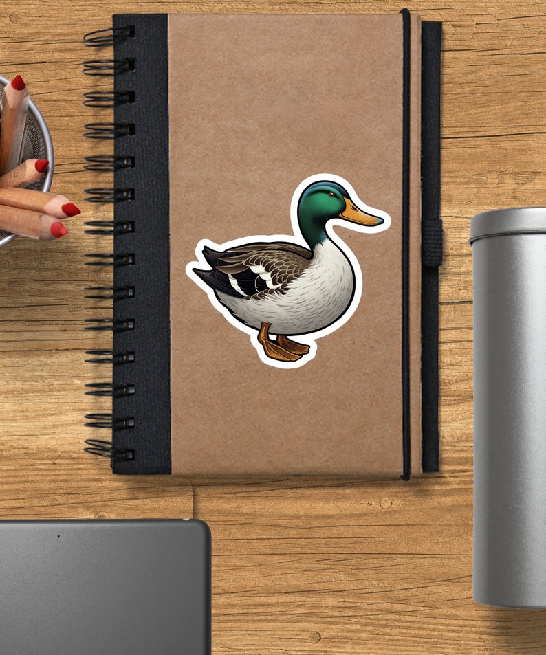 Mallard Duck Sticker, Bird Watcher Decal, Laptop, Car Window Decal ...